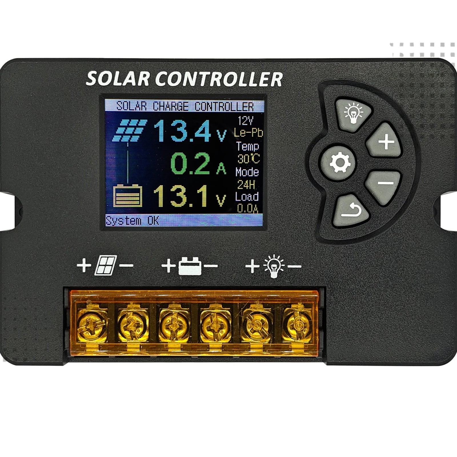 PWM Solar Charge Controller 30A with Color Screen Adjustable Voltage ...