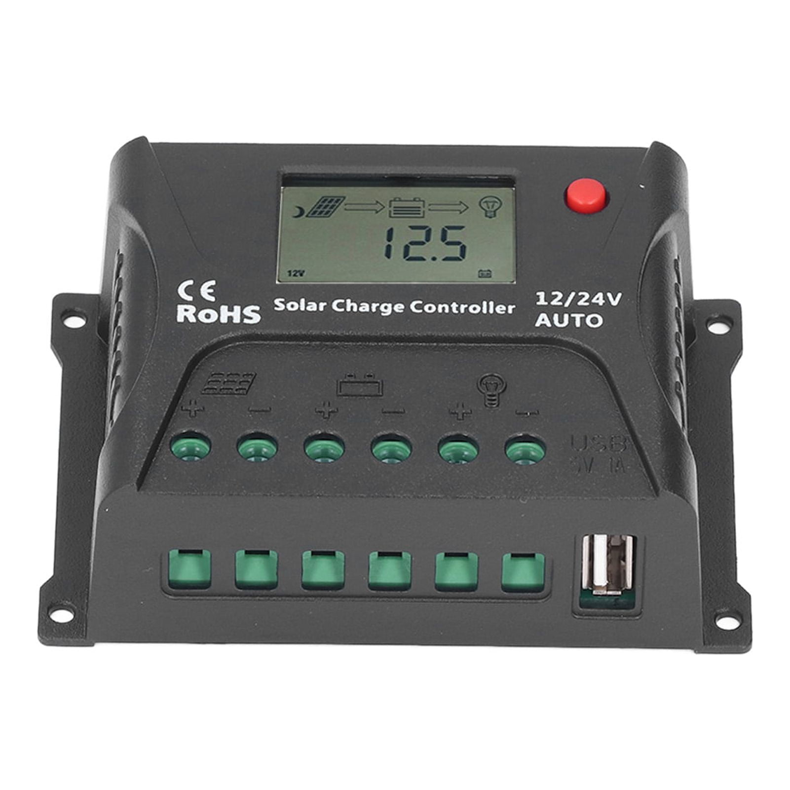 PWM Solar Charging Controller 12V/24V Auto Recognition 10A IP30 ...