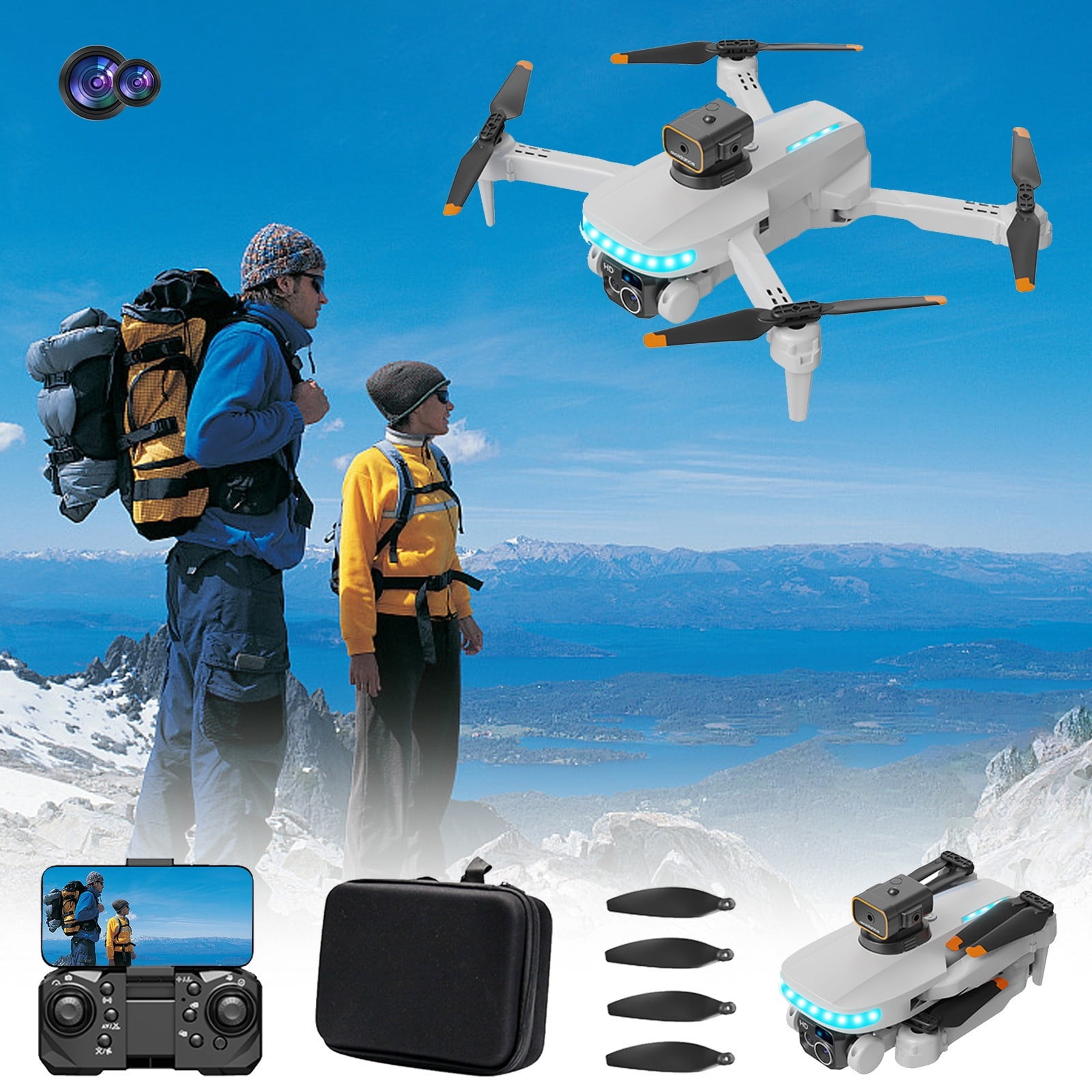 PWPSG 4K WiFi FPV Drone with Altitude Hold Foldable Design and Multiple ...
