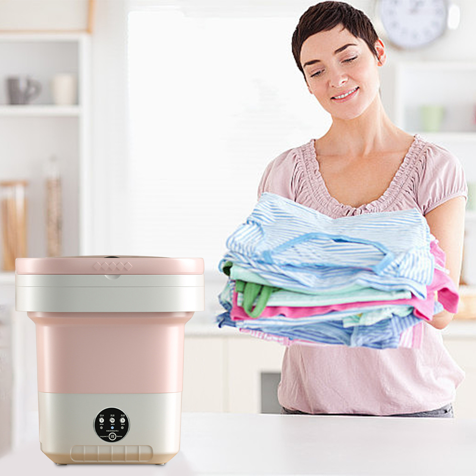 PWPSG Folding 12L Washing Machine with Integrated Washing and Stripping ...