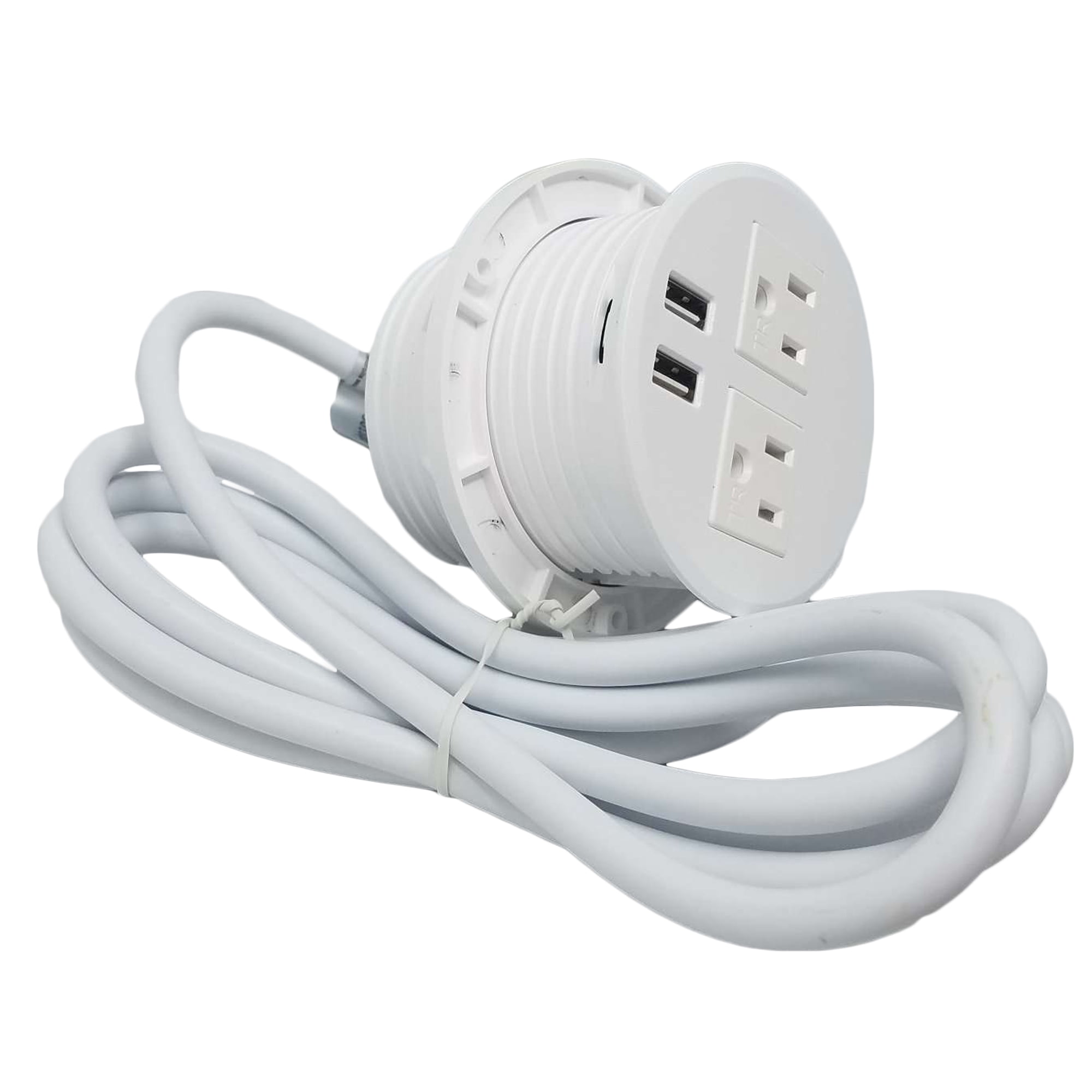 PWR PLUG Desktop Power Grommet Outlet Data Center with Cord - White ...