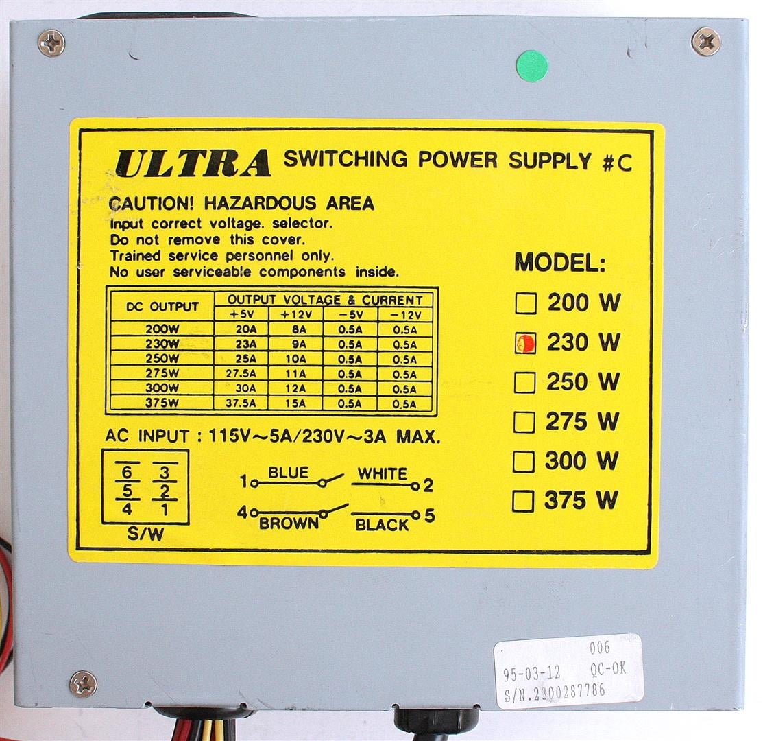 PWR SUPPLY, ULTRA 230W ATX Power Supply C - Walmart.com