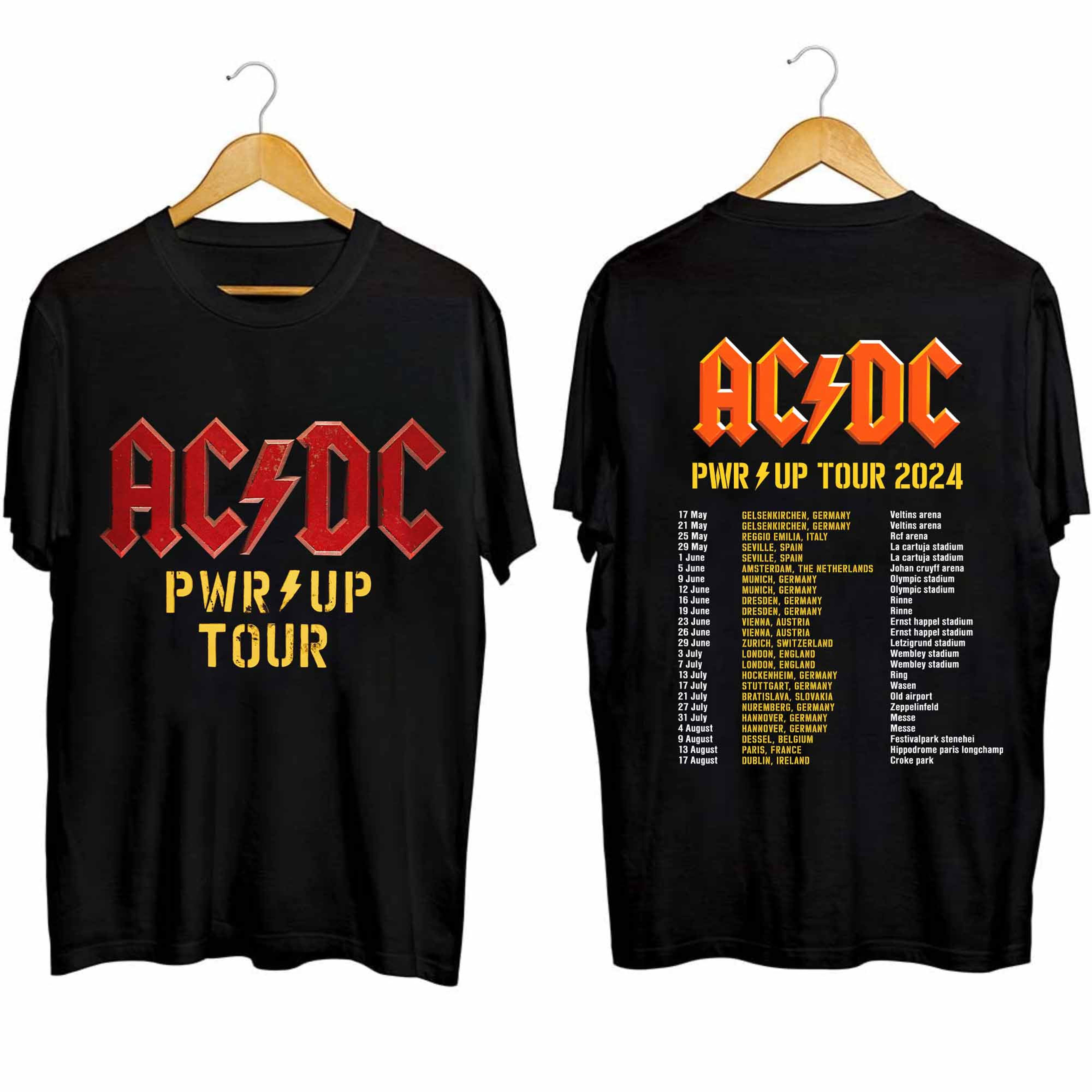 PWR UP World Tour 2024 Shirt - Classic Hard Rock Fan Vibes - Walmart.com