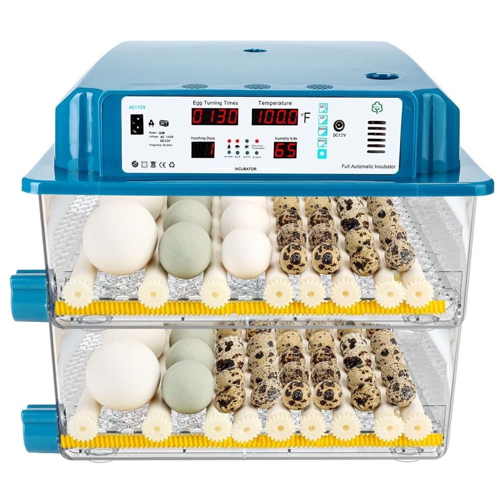 PWTOOL 120-Capacity Egg Incubator with 5 Hatching Modes & Real-Time ...