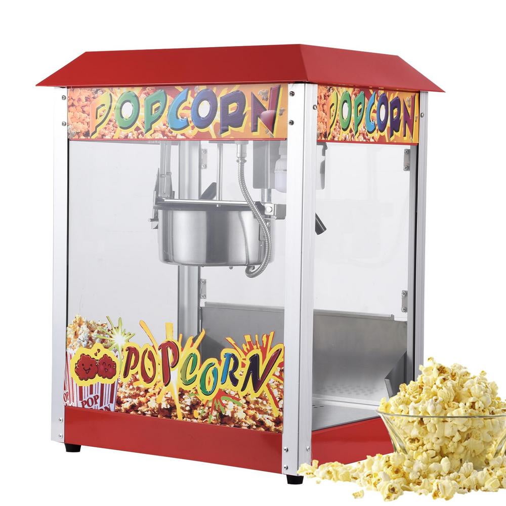PWTOOL Automatic Popcorn Machine Stainless Steel 1250W Popcorn Maker ...