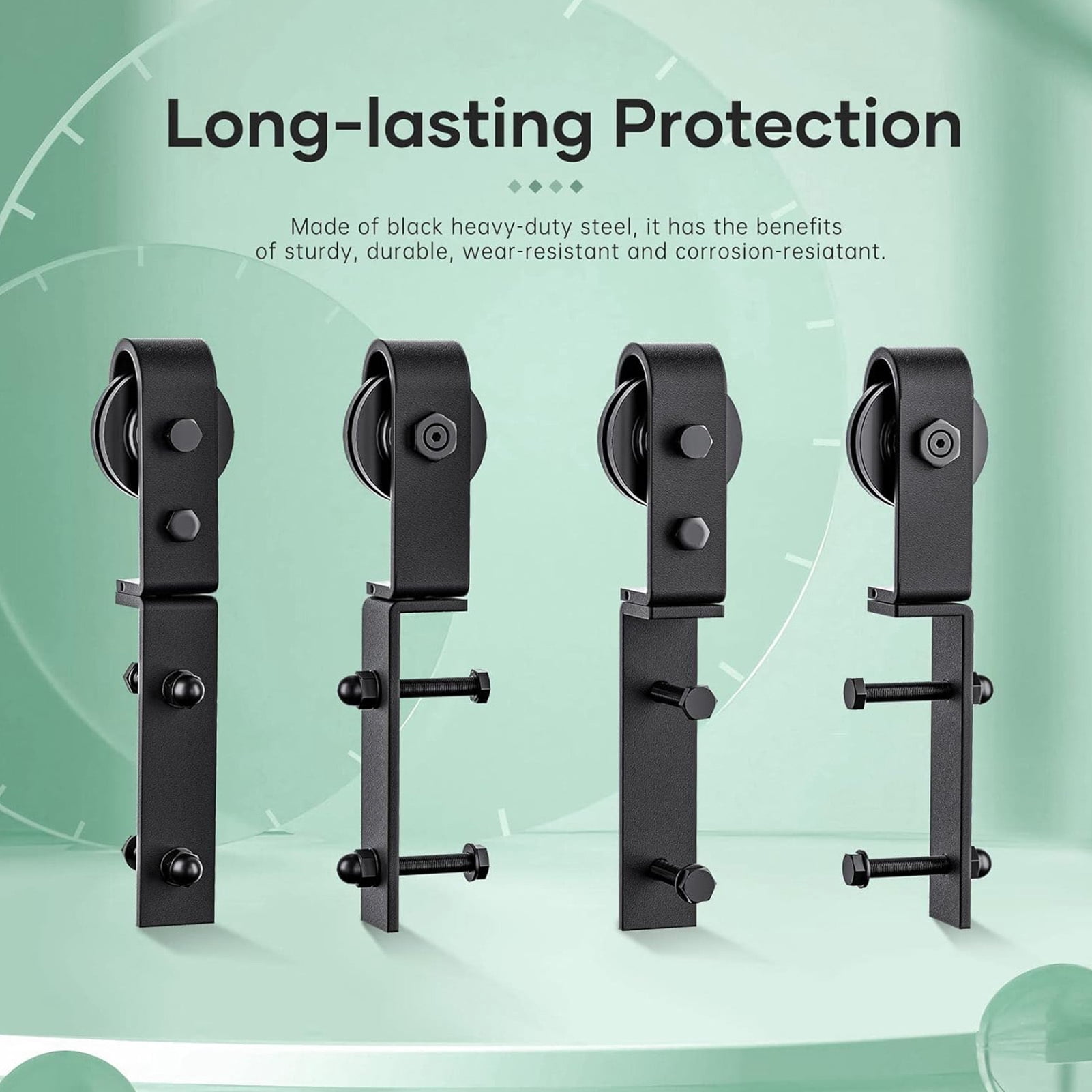 PWTOOL Barn Door Hardware | 60 Inches Black Bifold Sliding Door Track ...