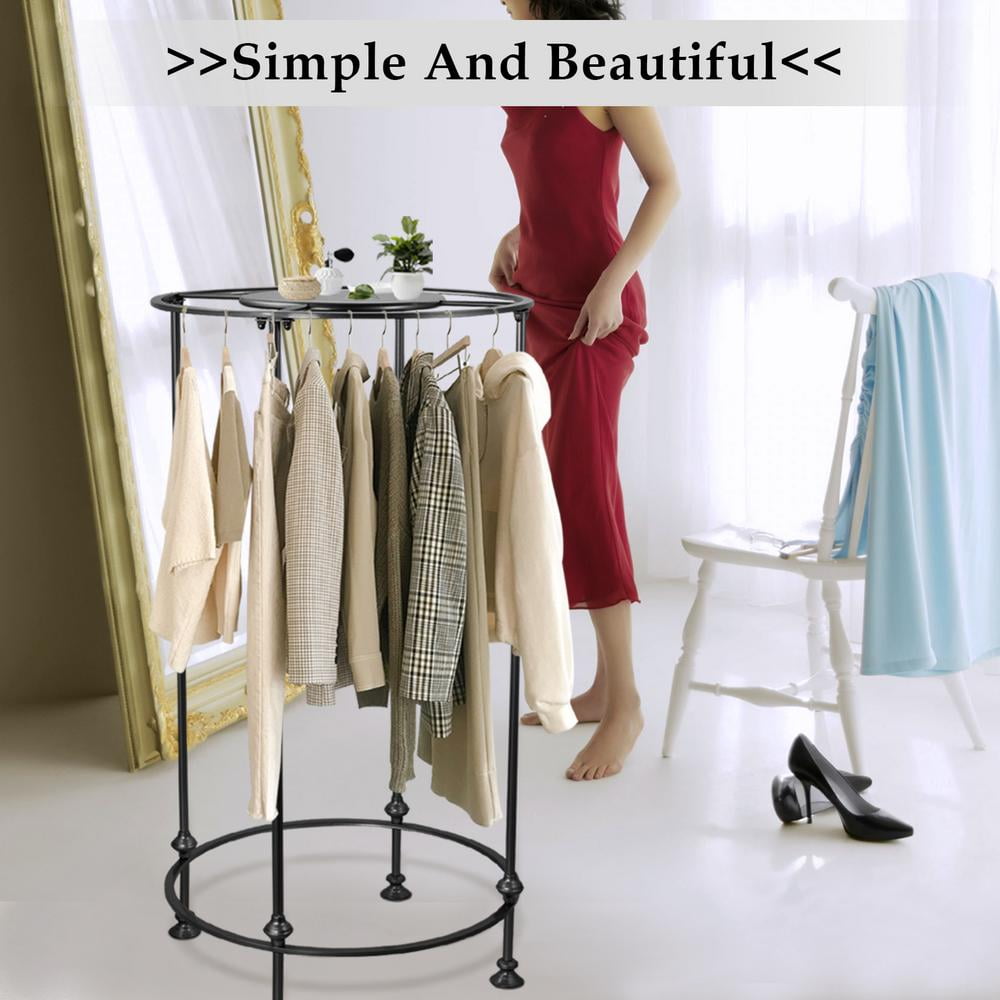 PWTOOL Commercial Rotating Clothing Display, 150kg Stainless Steel Rack ...