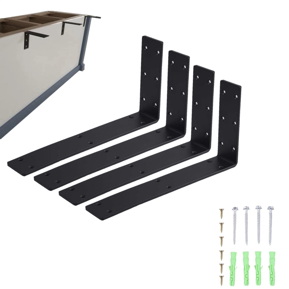 PWTOOL Countertop Brackets 12 Inch Counter Top Support Shelf L Bracket ...