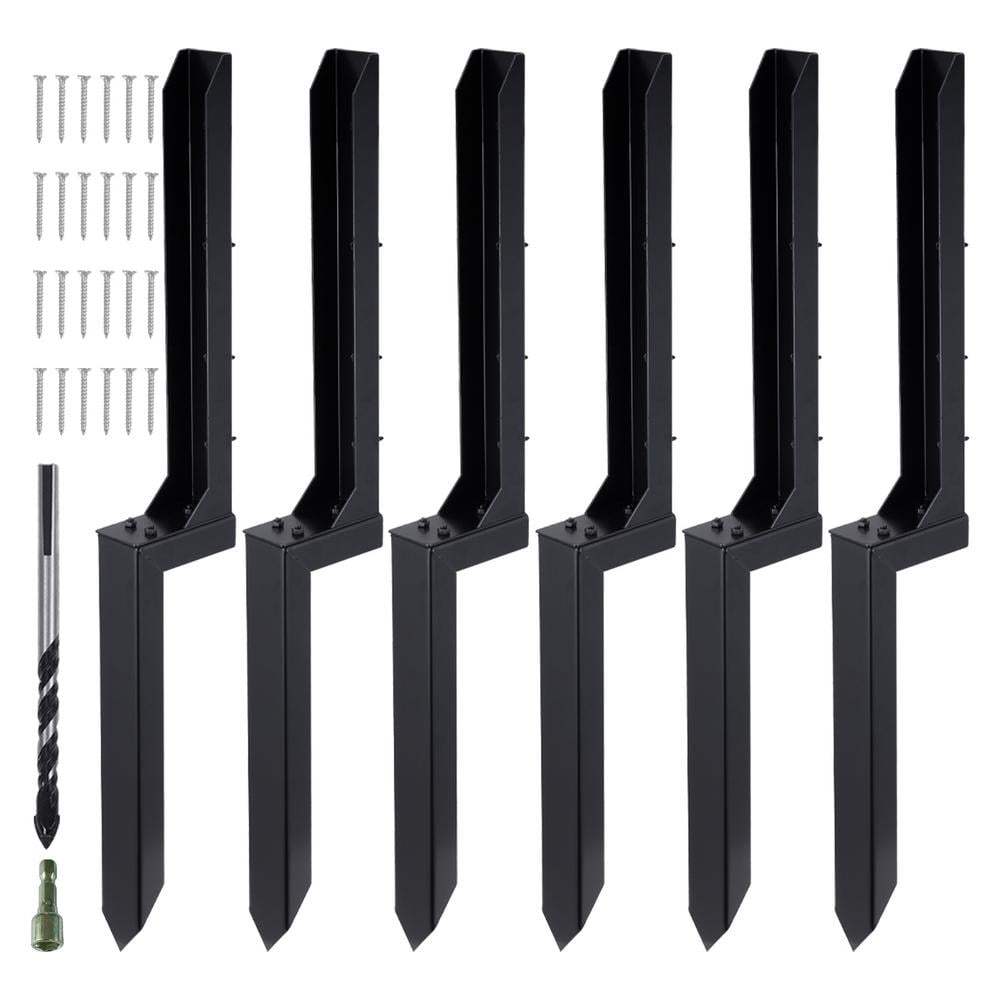 PWTOOL Fence Post Anchors Ground Stakes H Shaped Heavy Duty Steel Fence ...