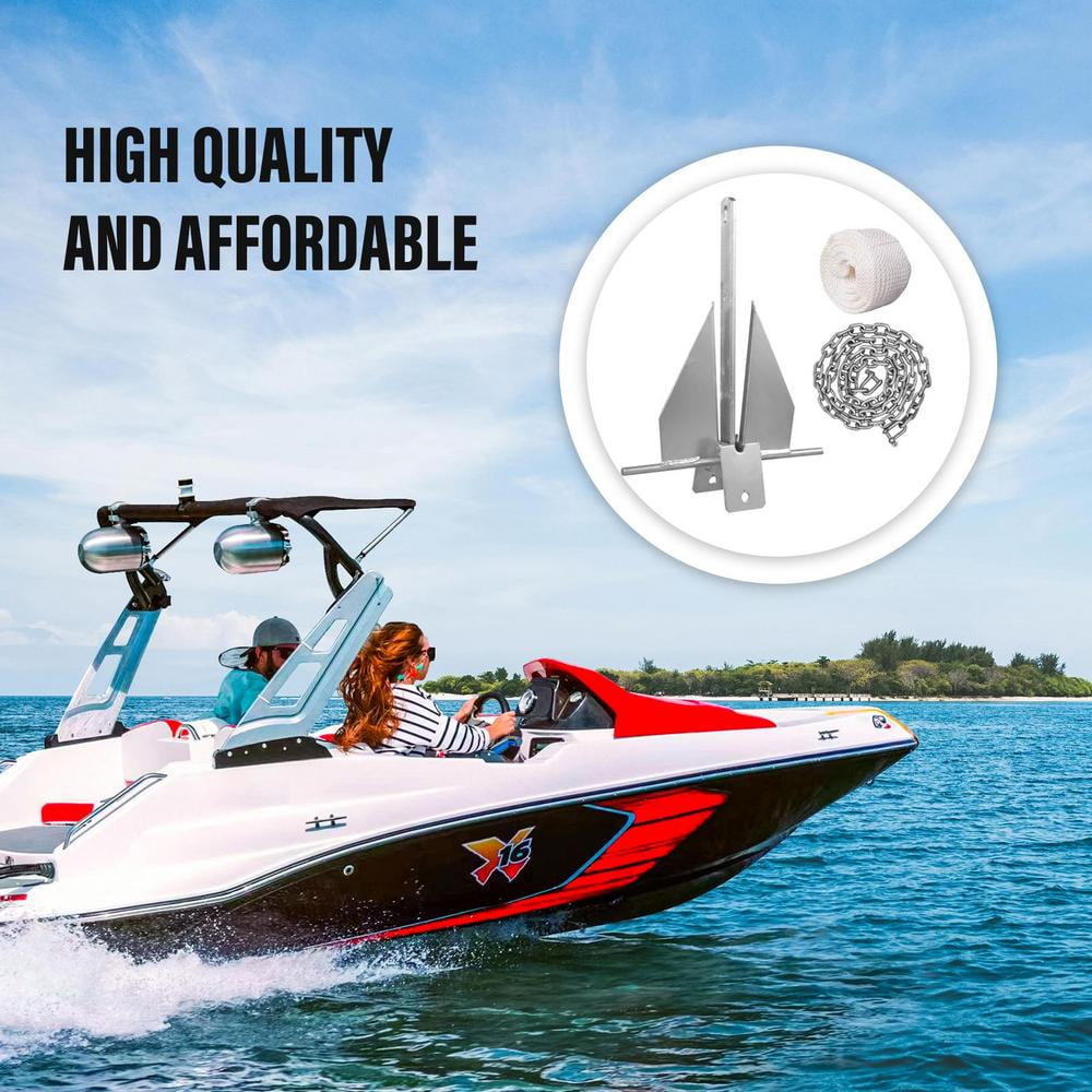 PWTOOL Fluke Carbon Steel Anchoring Kit with Accessories, Boating ...