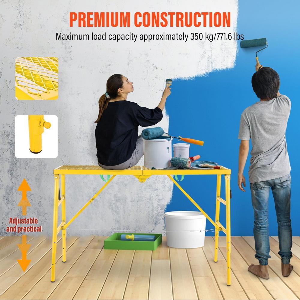 PWTOOL Foldable Industrial Work Platforms, 771Lbs Scaffolding Ladder ...