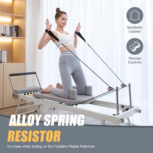 PWTOOL Foldable Pilates Reformer with 300Lbs Capacity, Adjustable Core ...