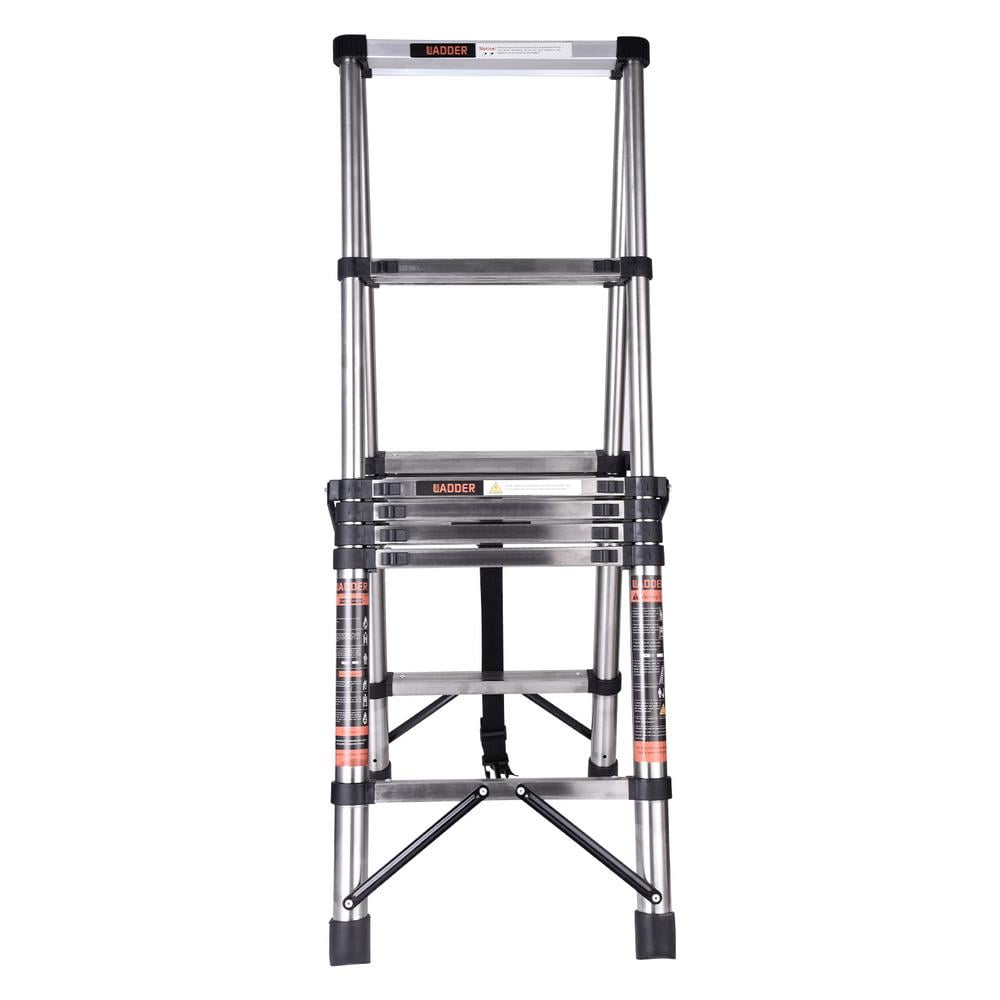 PWTOOL Aluminum Ladder 6.5 Ft Lightweight RV Compact Ladder ...