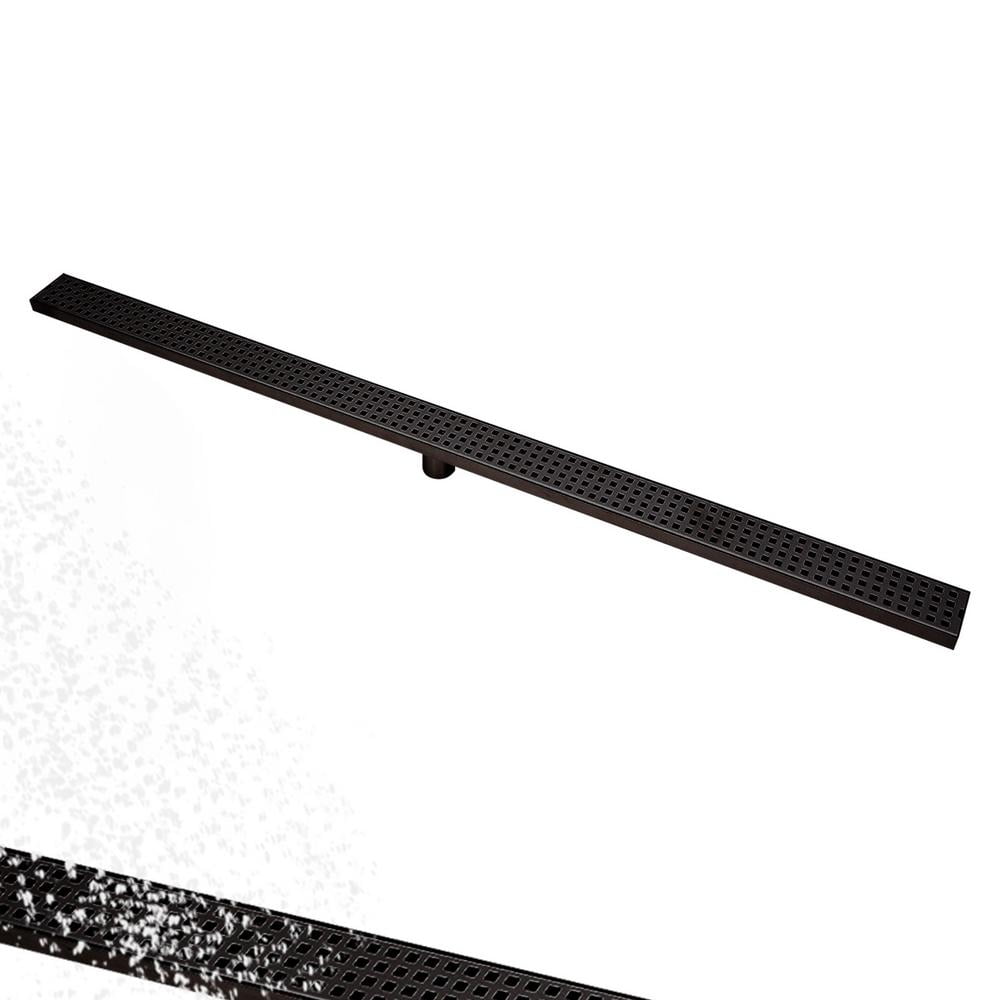 PWTOOL Linear Shower Drain 48 Inch Matte Black Linear Drains Bathroom ...