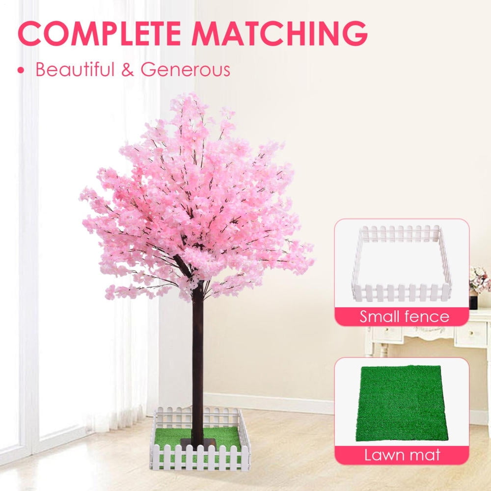 PWTOOL Pink Artificial Blossom Tree 4.9ft, Realistic Indoor Silk Floral ...