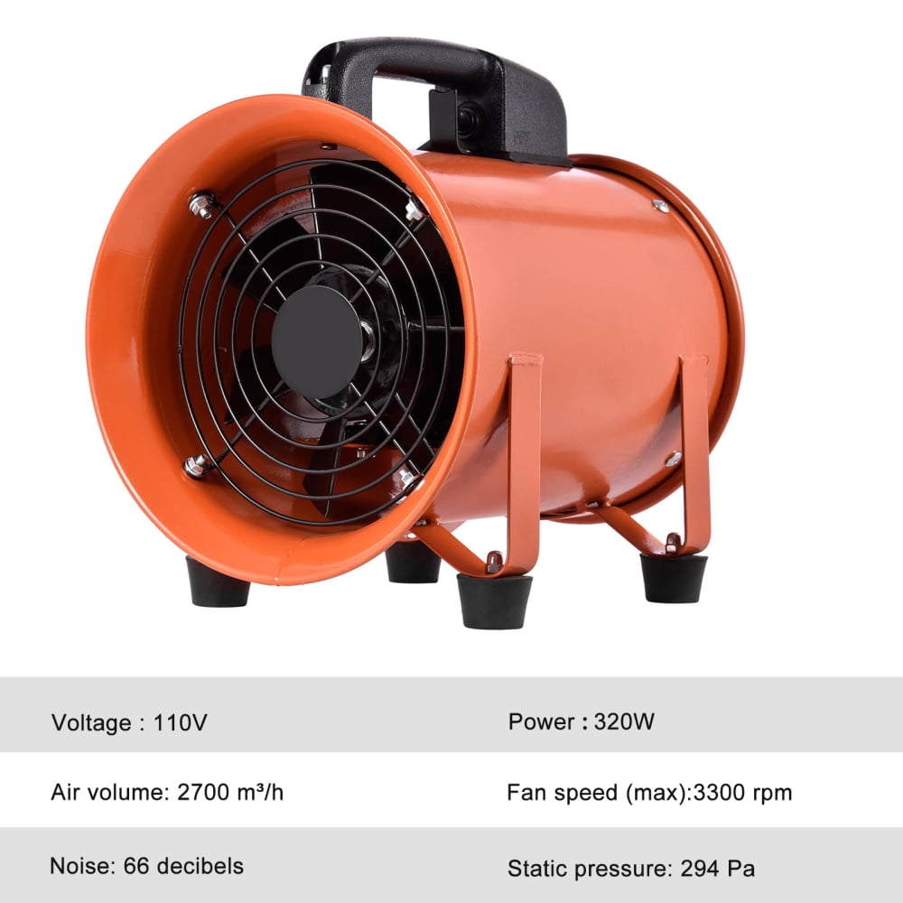 PWTOOL Portable 10" Extraction Fan 3300rpm Utility Blower for Basements ...