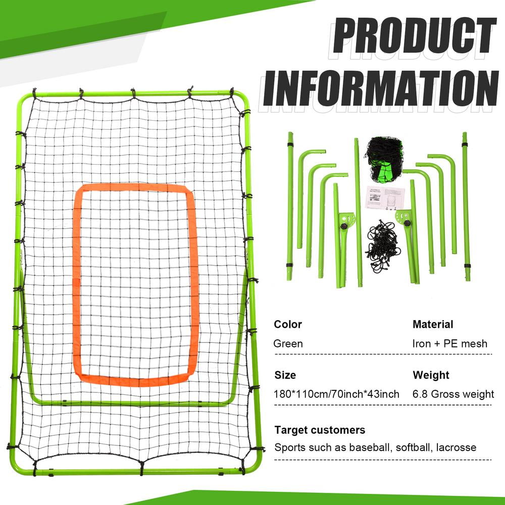 PWTOOL Portable Rebound Net for Baseball & Volleyball, Foldable 6x4.6 ...