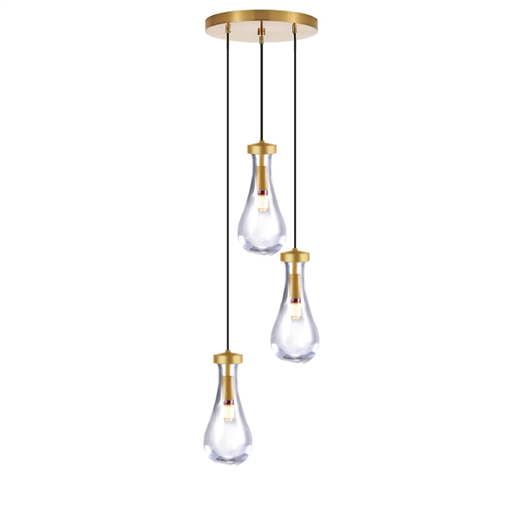 PWTOOL Raindrop Pendant Light Set of 3 Raindrop Chandelier Teardrop ...