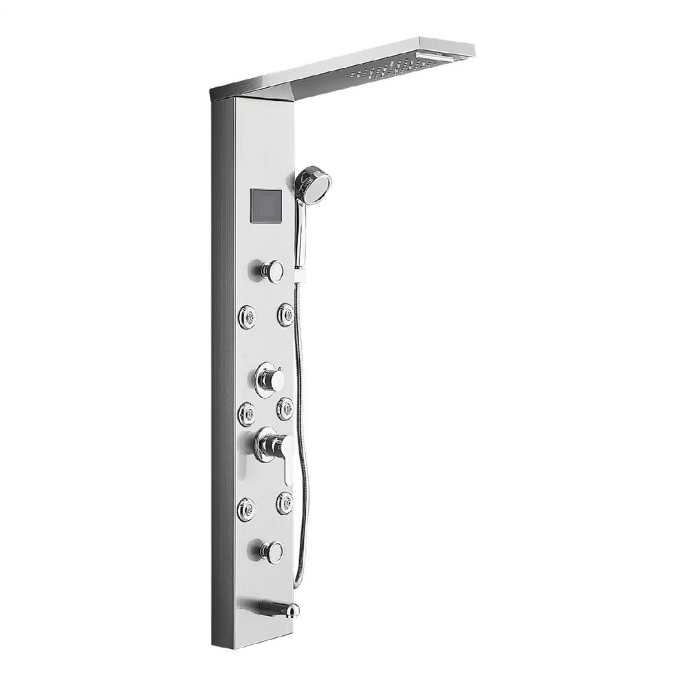 PWTOOL Shower Head Rainfall Waterfall Shower Panel Digital LED Shower ...