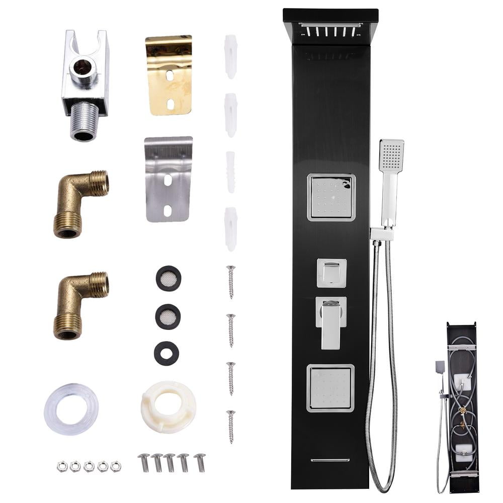PWTOOL Shower Panel Rainfall Waterfall Shower Head Shower Panel System ...