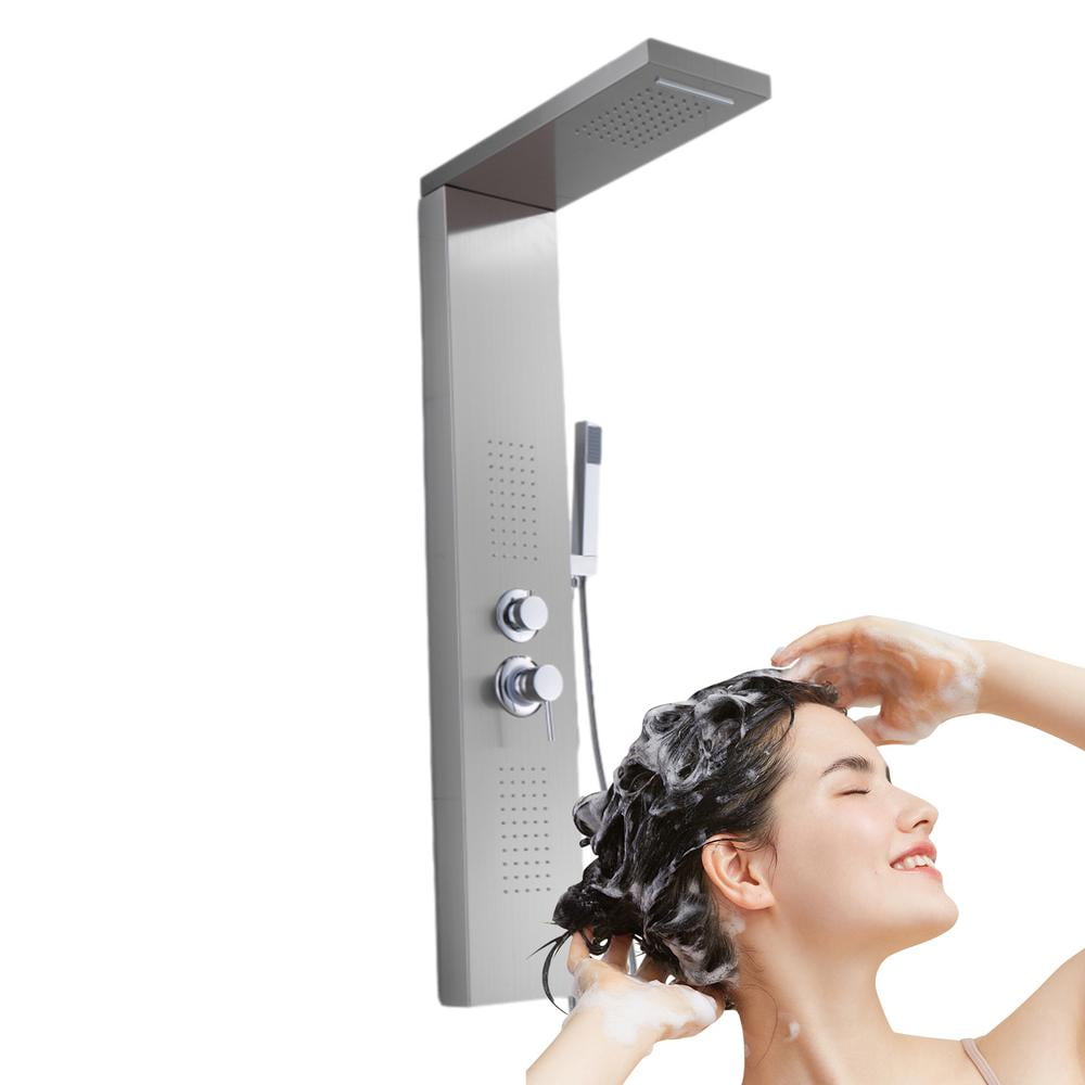 PWTOOL Shower Panel System Top Spray Waterfall Hand Shower Back Spray ...