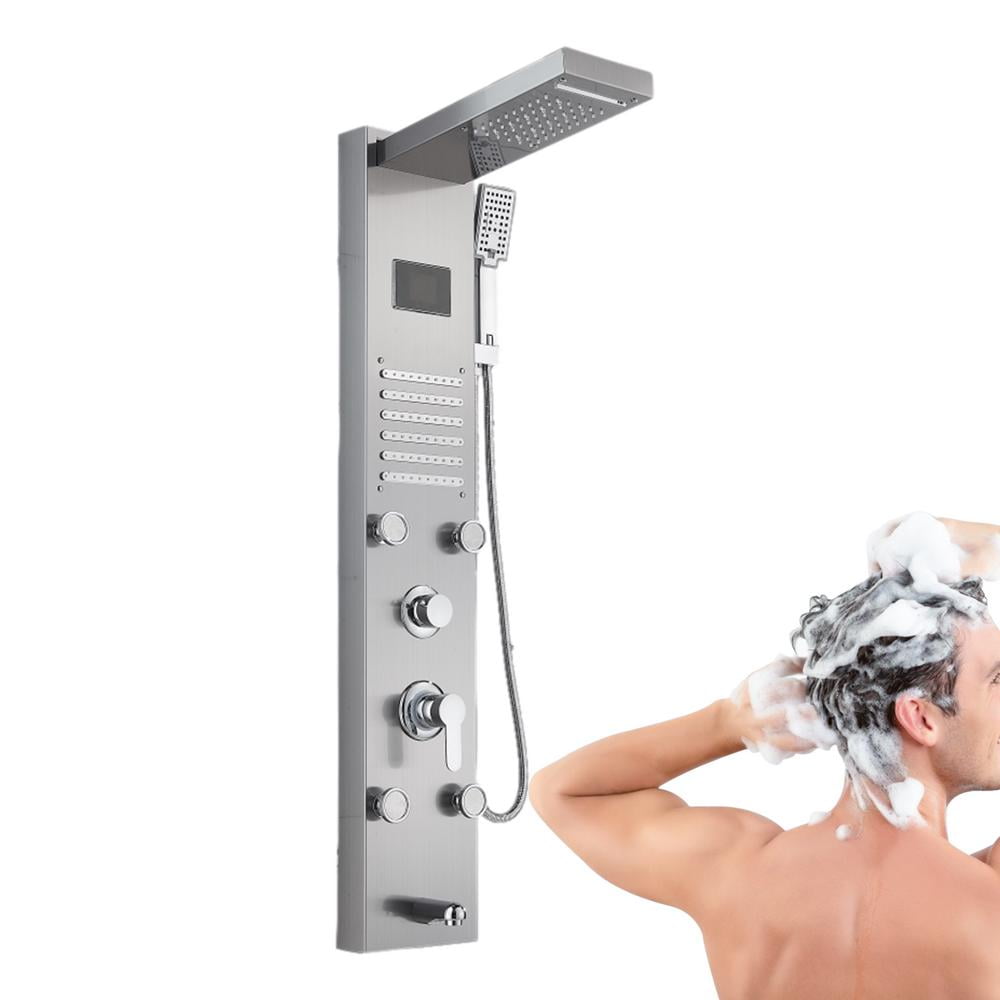 PWTOOL Shower Panel Tower Digital LED Shower Column with 6 Body Jets ...