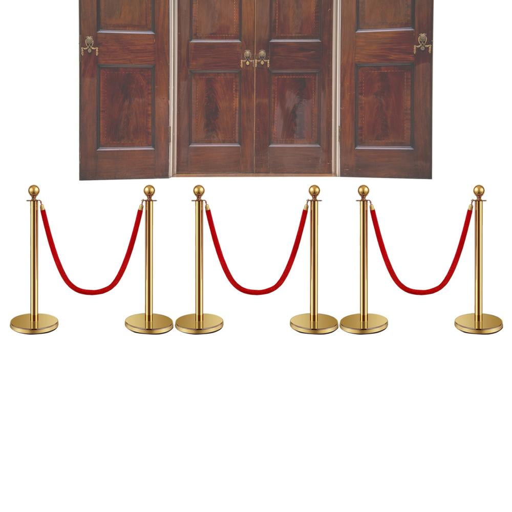 PWTOOL Stanchions and Velvet Ropes Stainless Steel Stanchion Post Queue ...