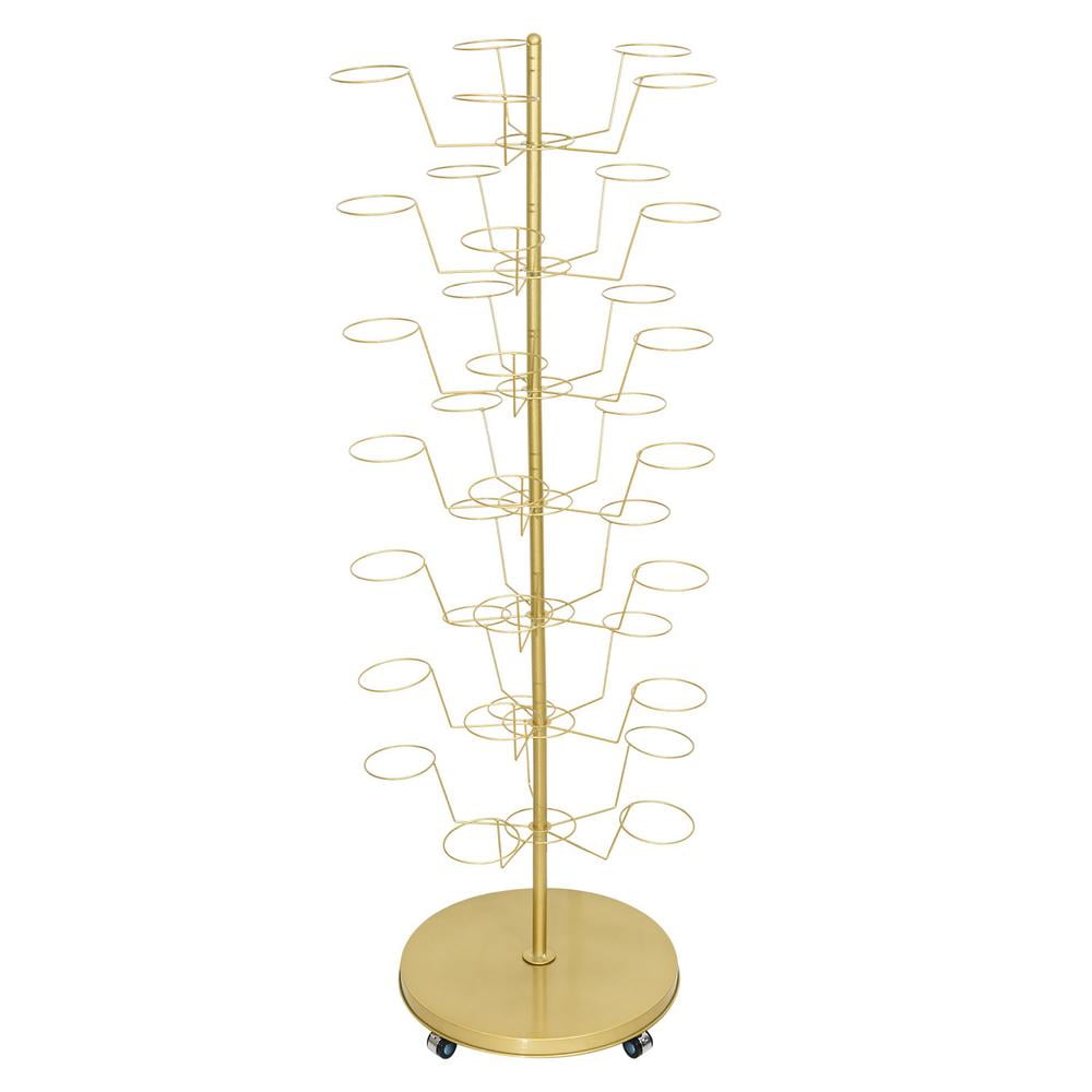 PWTOOL Standing Hat Rack Tree 7-Tier Gold Freestanding Hats Rack Stand ...