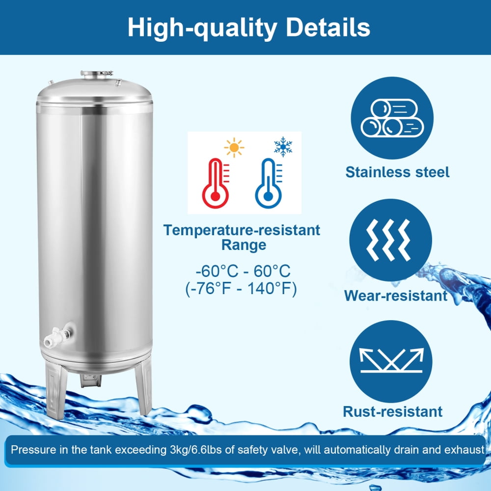 PWTOOL Sturdy Stainless Steel Pressure Reservoir, 3Bar/43.5psi Working ...