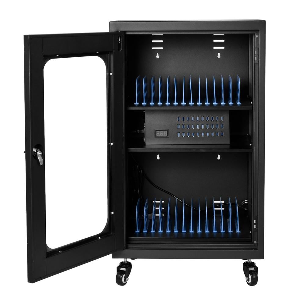 PWTOOL Tablet Charging Cart with Wheels, 30-Bay Secure Charging Cabinet ...