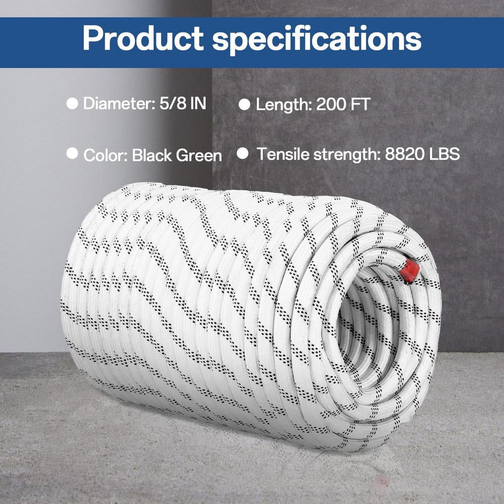 PWTOOL Tree Ropes Arborist Pulling 197 FT Double Braided High Strength ...