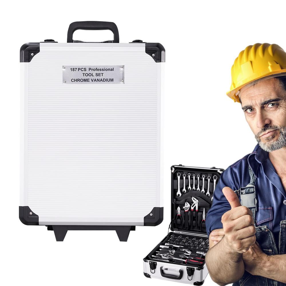 PWTOOL Trolley Tool Case Household Tool Set with Case Tool Sets for Men ...