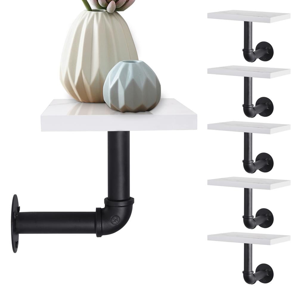 PWTOOL Wall Mounted Floating Shelves Floating Pipe Display Shelves Wall ...