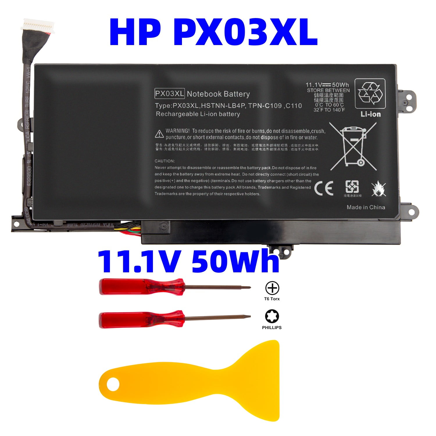 PX03XL Laptop Battery Compatible with HP Envy 14 Touchsmart M6 Series ...