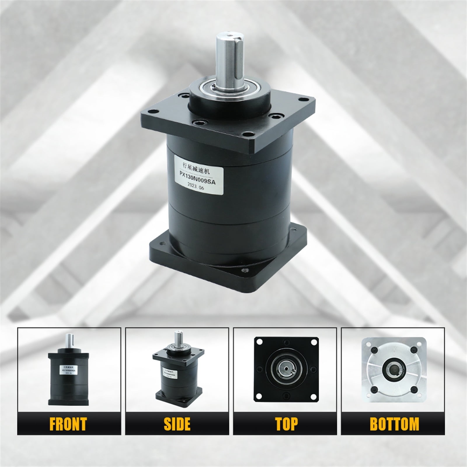 PX130 Speed Ratio 27 45 64 54 96 100 120 Planetary Gearbox Speed Reducer Carbon Steel Gear For ...