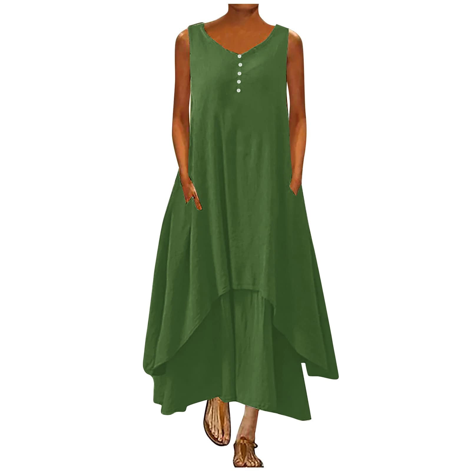 PXEVL Summer Dresses for Women 2024 Pleated Front Button down Collar ... PXEVL Summer Dresses for Women 2024 Pleated Front Button down Collar ...