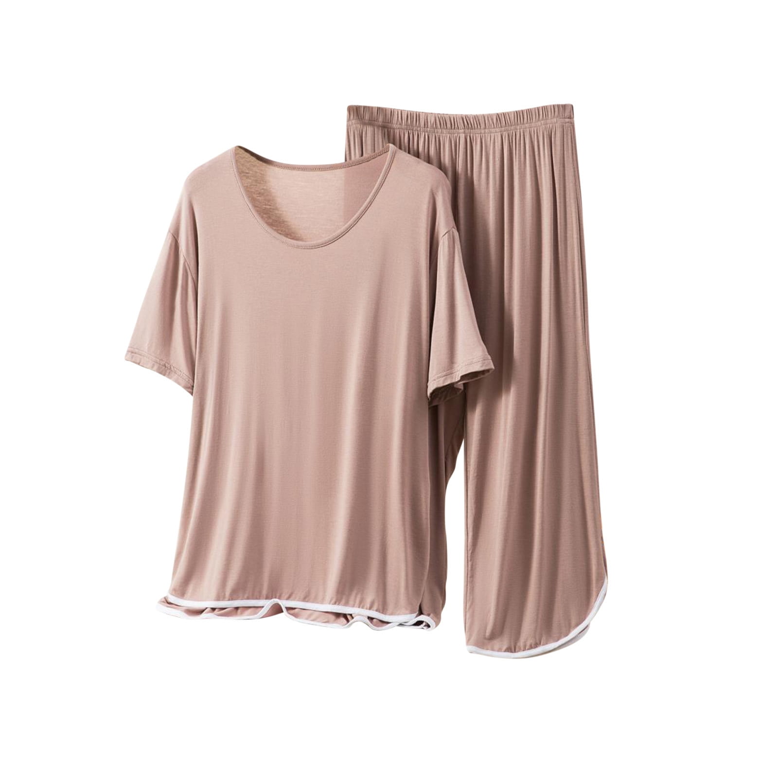 PXEVL Terry Cloth Sets for Women Clothing Short Sleeve Tee and Wide Leg ...