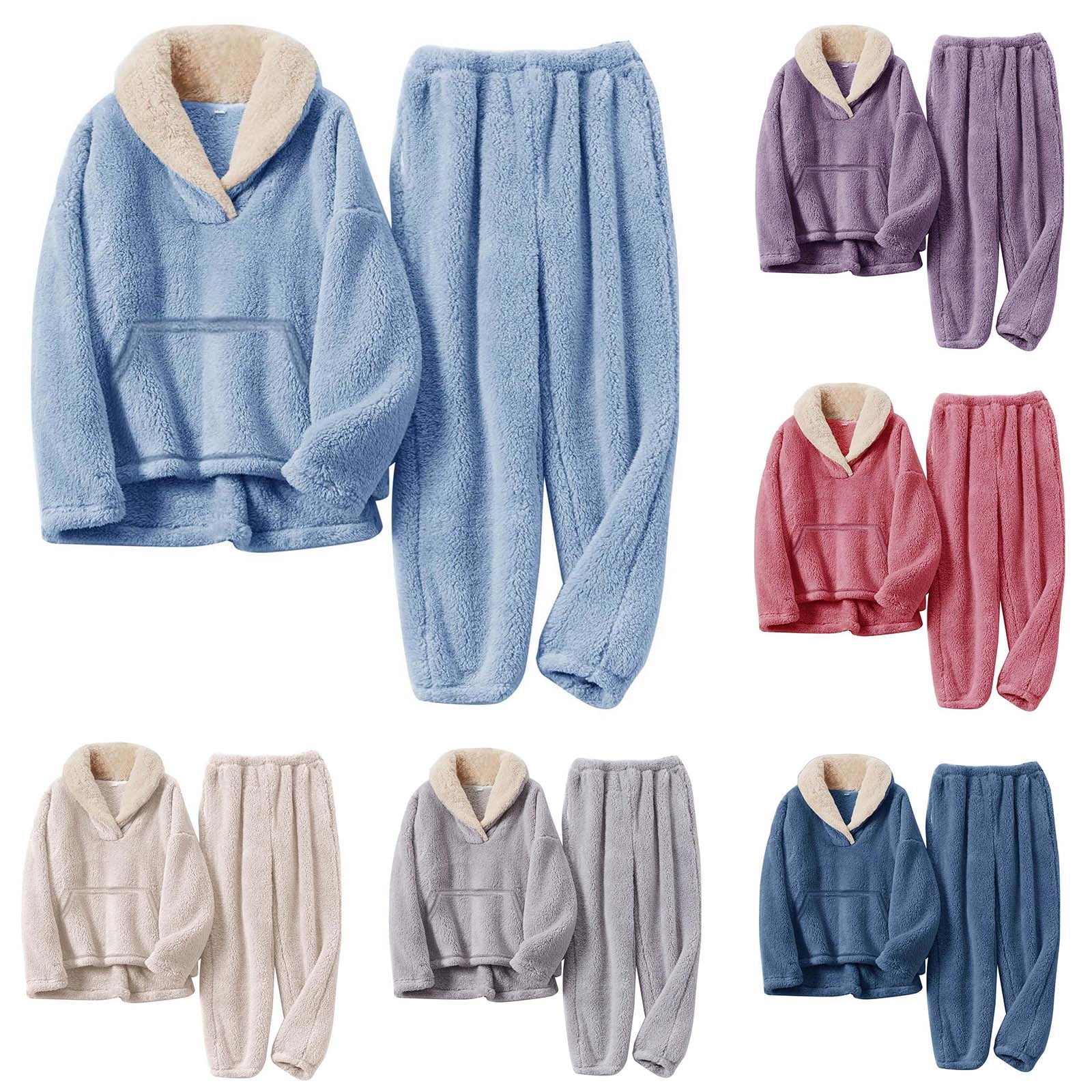 PXLKNZH Girls Fleece Pants Sets Fuzzy Fleece 2 Piece Outfits Solid ...