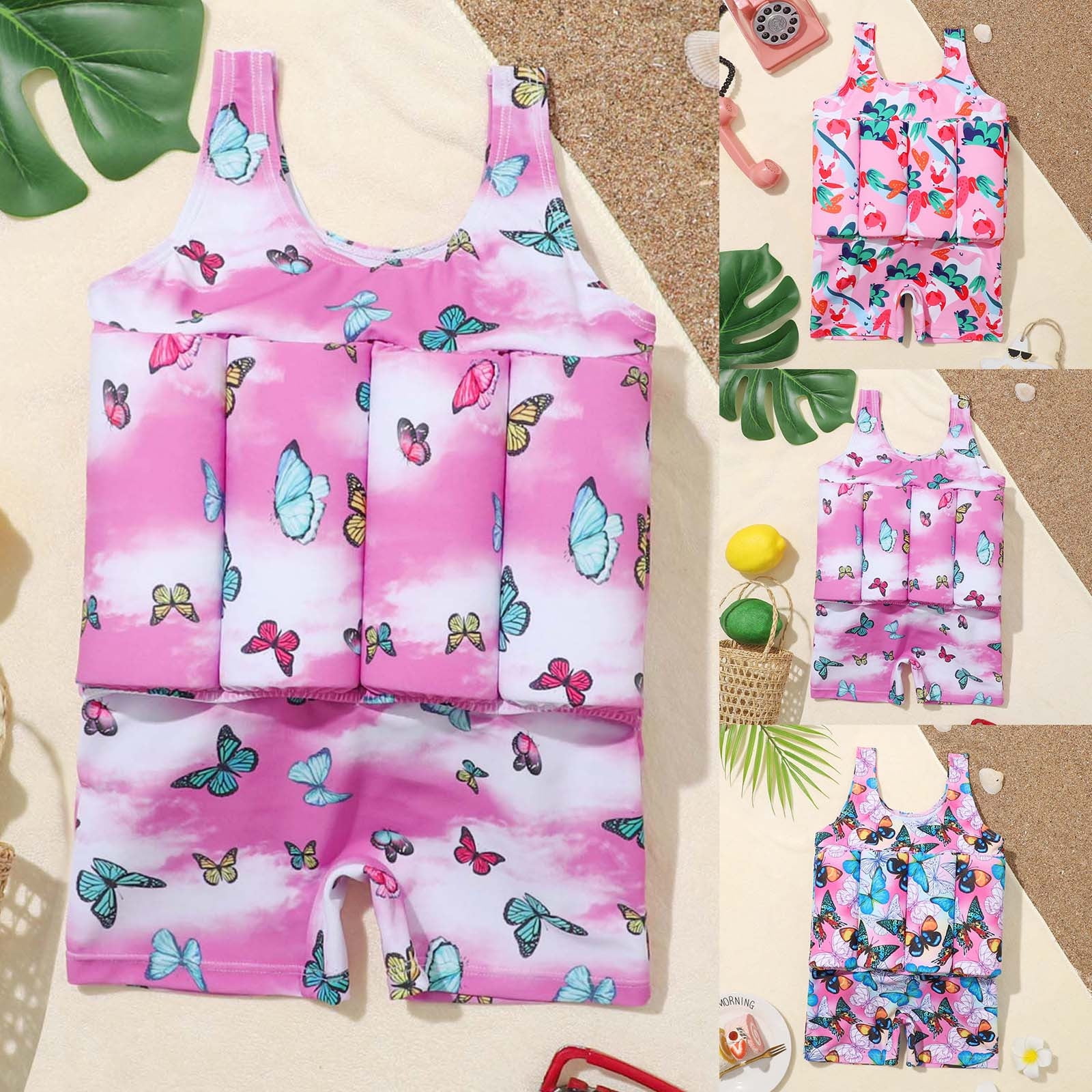 PXLKNZH Kids Floatation Swimsuits 6M-4Y Baby Girls One Piece Buoyancy ...