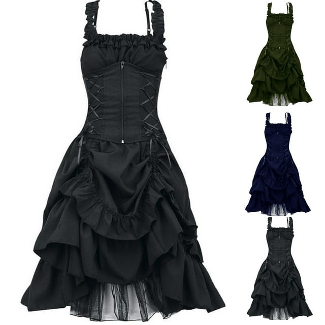 PXLKNZH Sleeveless Plus Size Renaissance Dress for Women Underbust ...