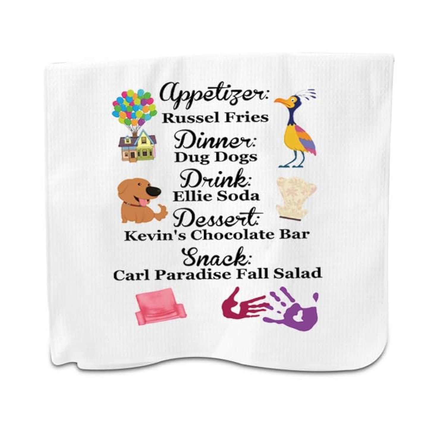 PXTIDY Up Movie Inspired Kitchen Towel Carl and Ellie Gift Up Movie ...