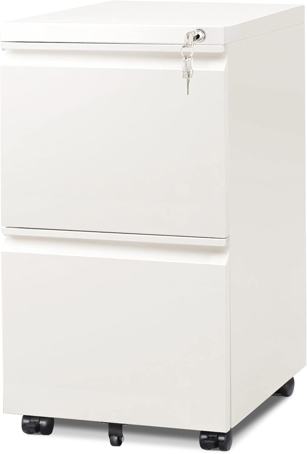 PXXOO 2 Drawer Mobile File Cabinet with Lock, Commercial Vertical ...