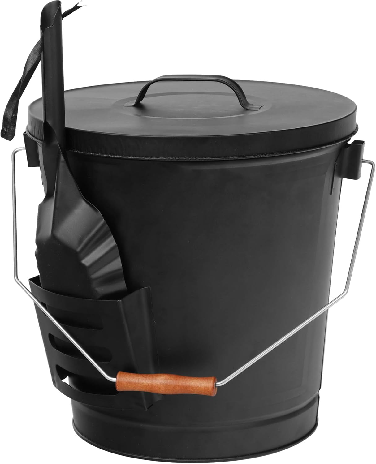 PXXOO 5.15 Gallon Large Ash Bucket with Lid and Shovel Fireplace Tool ...