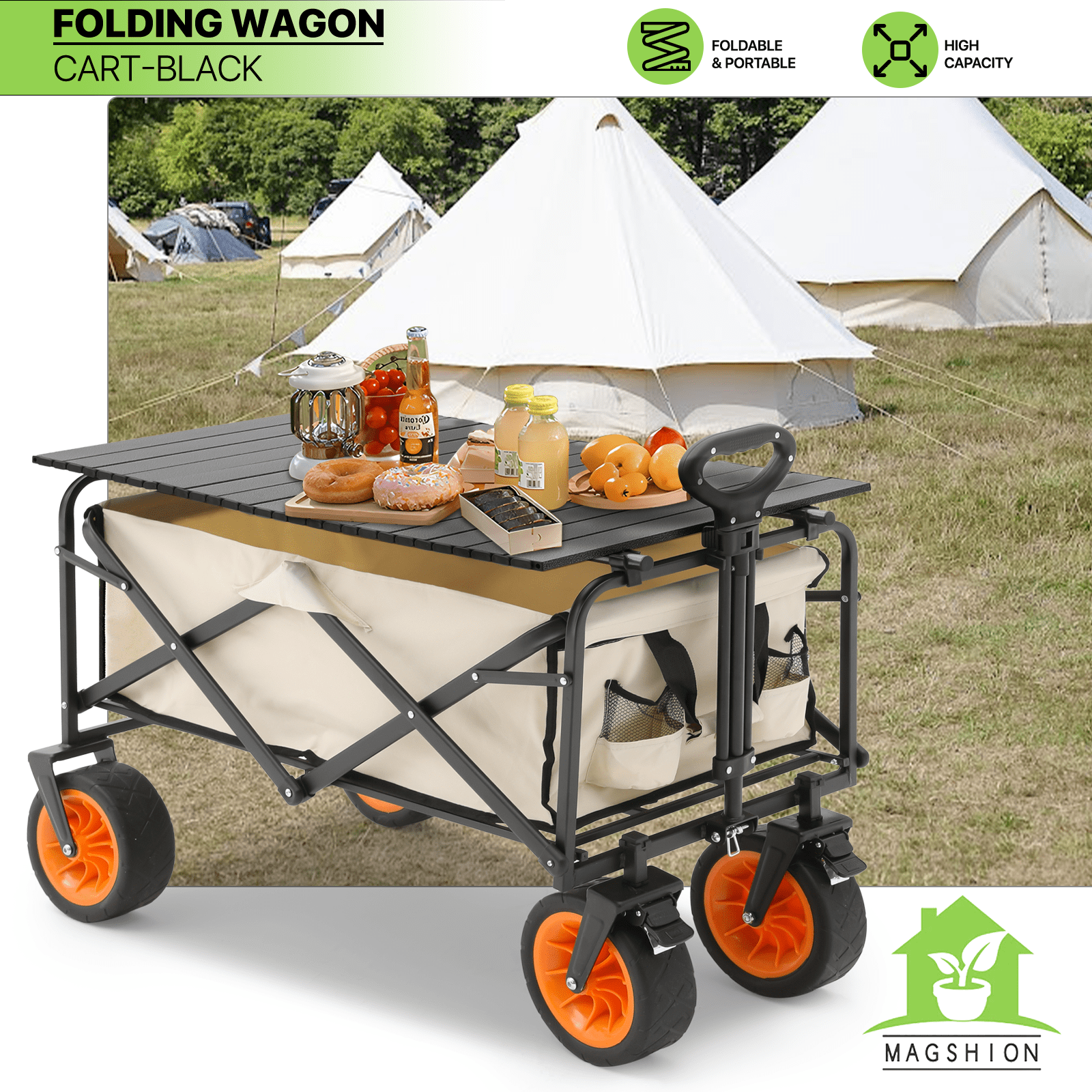 PXXOO Foldable All Terrain Beach Camping Wagon Cart Garden Utiliy w ...