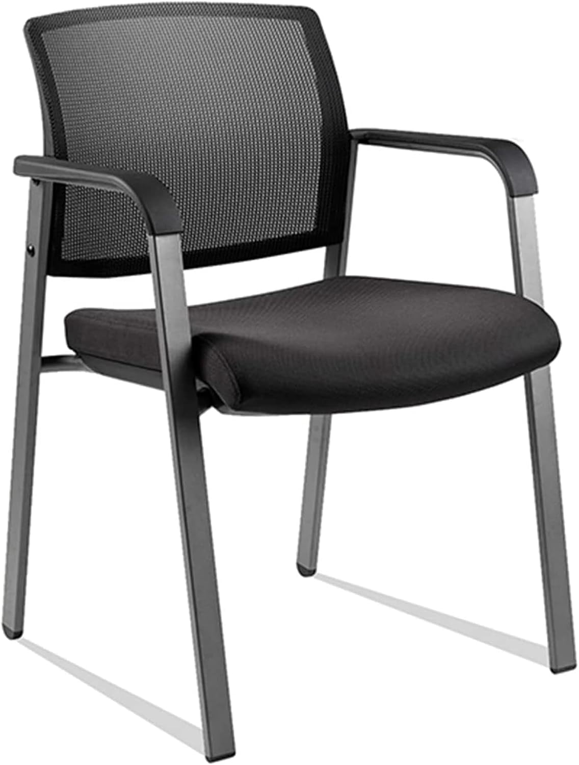 PXXOO Mesh Back Stacking Arm Chairs with Upholstered Fabric Seat and ...