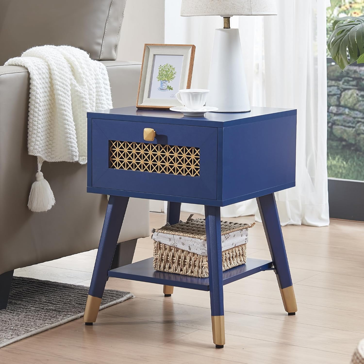 PXXOO Mid Century Modern End Table for Living Room, Small Side Tables ...