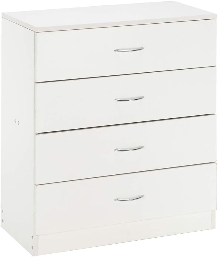 PXXOO White Dresser MDF Wood Storage Unit, Ideal for Bedroom, Living ...