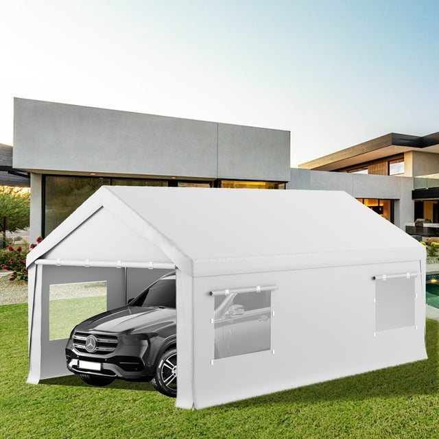 PXZEE 10x20 Heavy Duty Carport with Portable Garage, Outdoor Garage ...