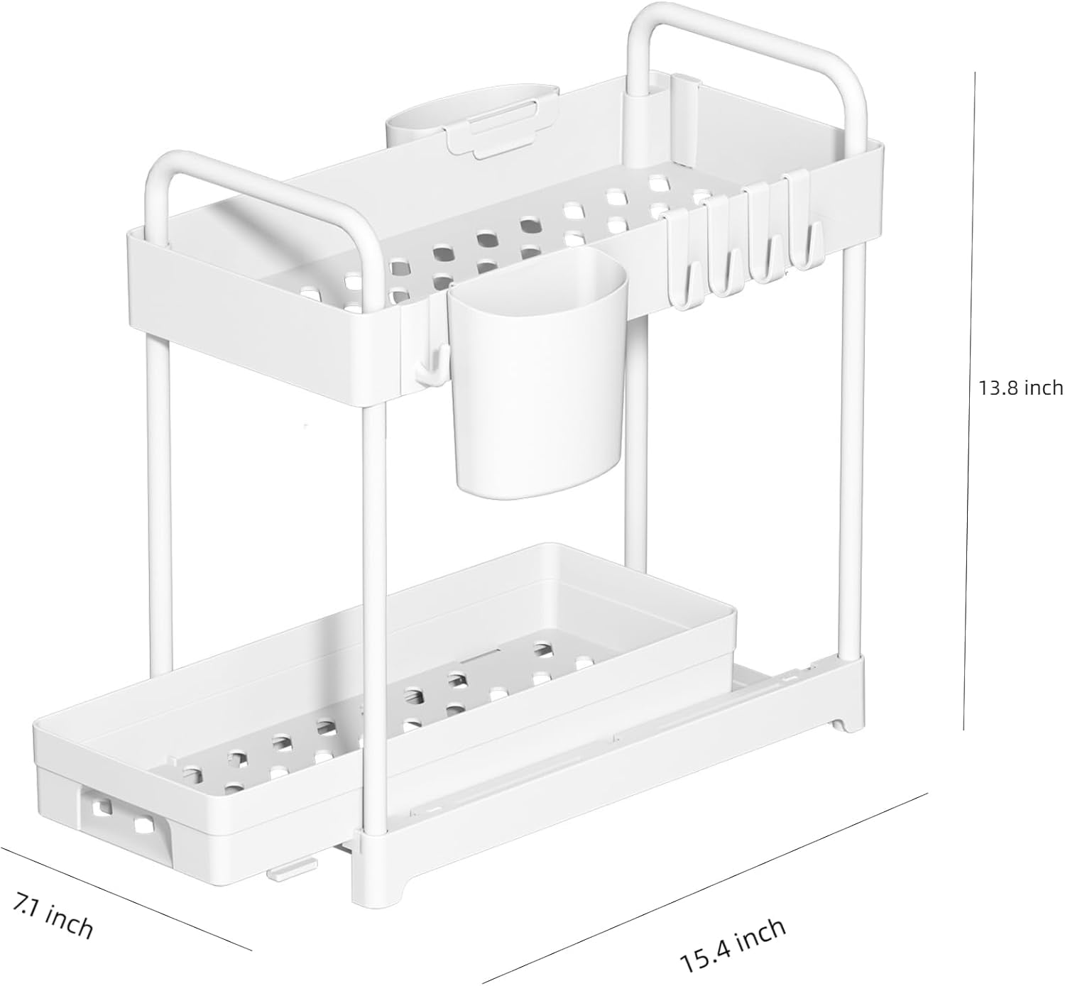 PYAN-2 Pack Double-Layer Under Sink Organizer for Efficiently Utilizing ...