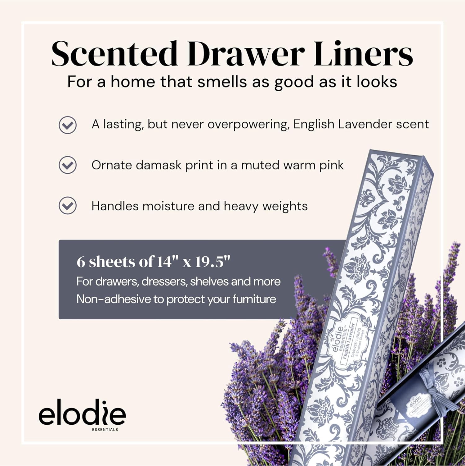 PYAN-6 Scented Drawer Liners for Closet Shelves - 14" x 19.5", English ...